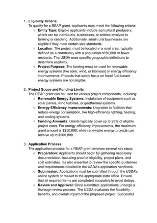 Essential REAP Grant Requirements for USDA Funding | PDF