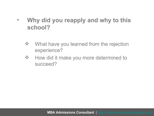 Reapplying to business school | PPT