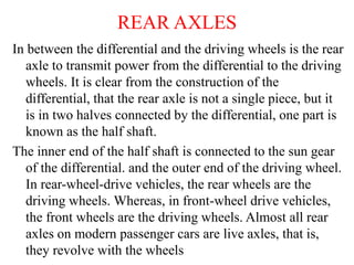 rear axles.pptx | Auto Parts | Automotive
