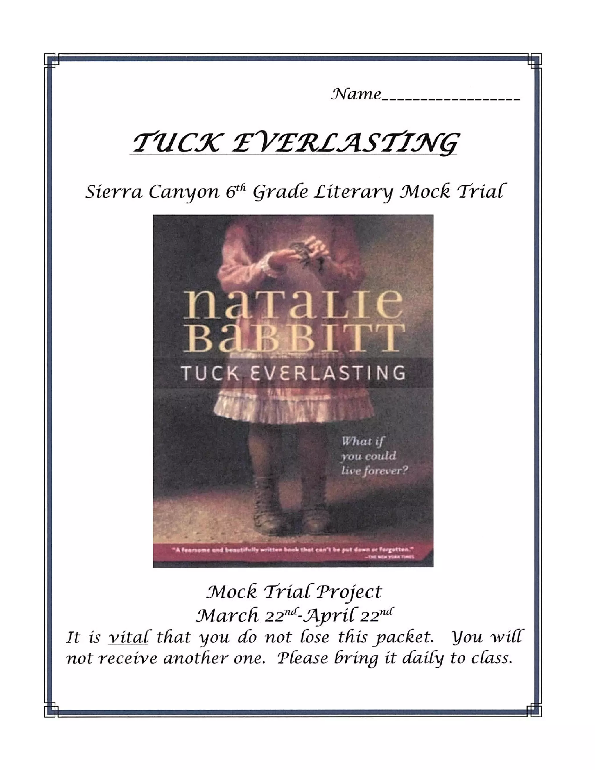 Literary Mock Trial Full Instructions for Students | PDF