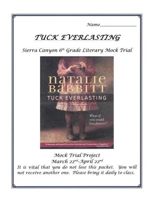 Literary Mock Trial Full Instructions for Students | PDF