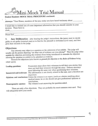 Literary Mock Trial Full Instructions for Students | PDF