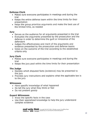 Literary Mock Trial Full Instructions for Students | PDF