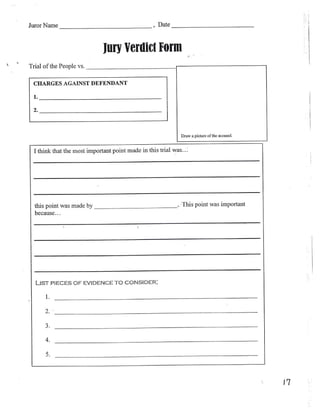 Literary Mock Trial Full Instructions for Students | PDF