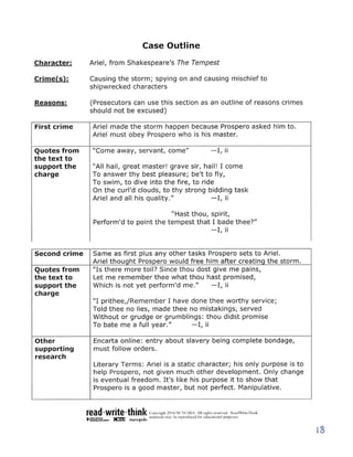 Literary Mock Trial Full Instructions for Students | PDF