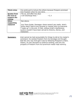 Literary Mock Trial Full Instructions for Students | PDF