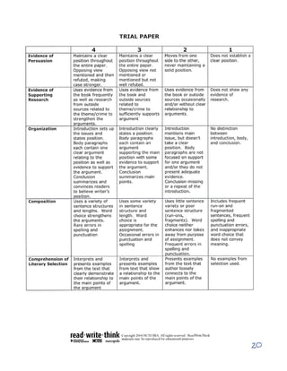 Literary Mock Trial Full Instructions for Students | PDF