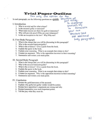 Literary Mock Trial Full Instructions for Students | PDF