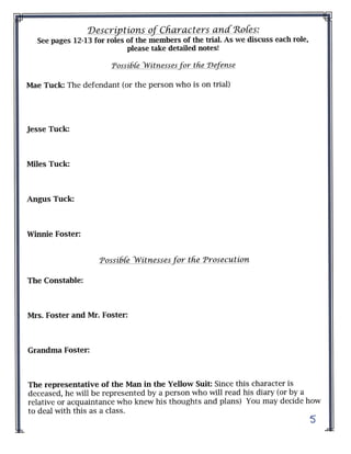 Literary Mock Trial Full Instructions for Students | PDF