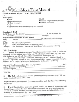 Literary Mock Trial Full Instructions for Students | PDF