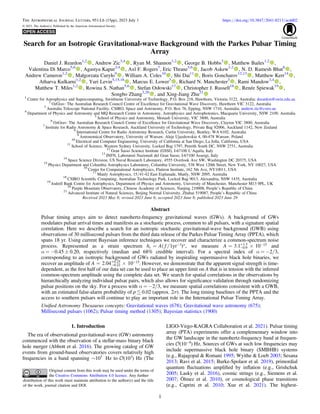 Search for an Isotropic Gravitational-wave Background with the Parkes Pulsar Timing Array | PDF