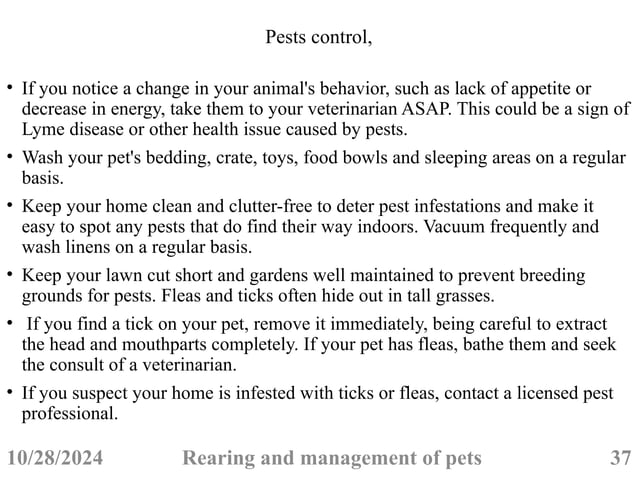 Rearing and management of pets to be.pptx | Dogs | Pets