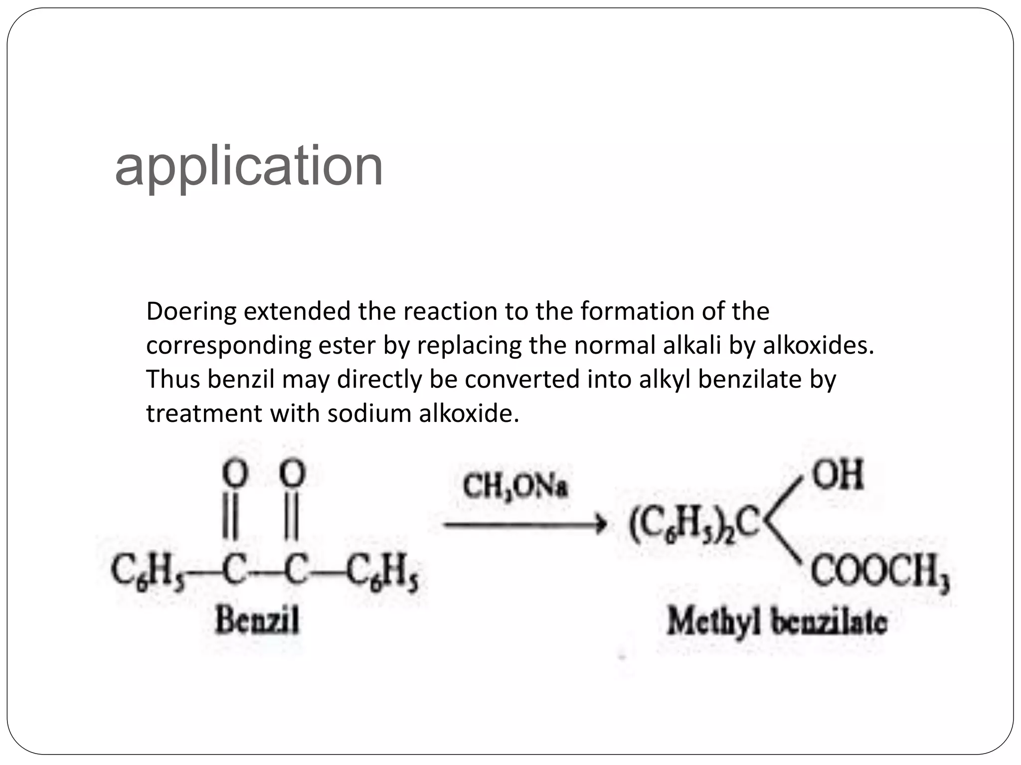 Rearrangement of benzilic acid | PPTX