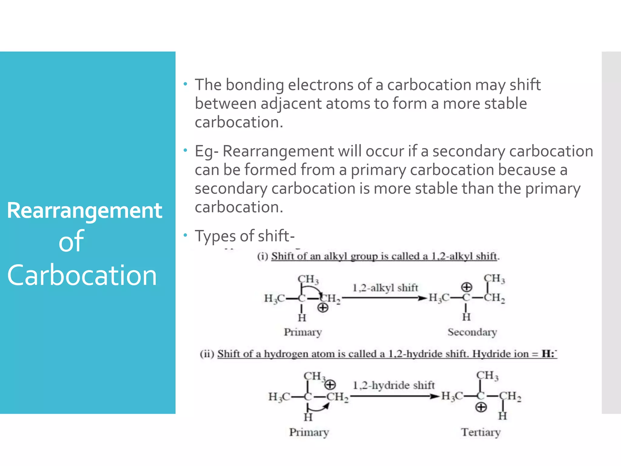 Rearrangement of carbocation | PPTX