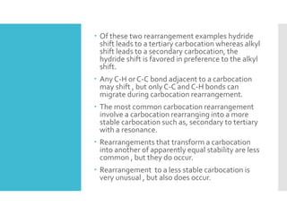 Rearrangement of carbocation | PPTX