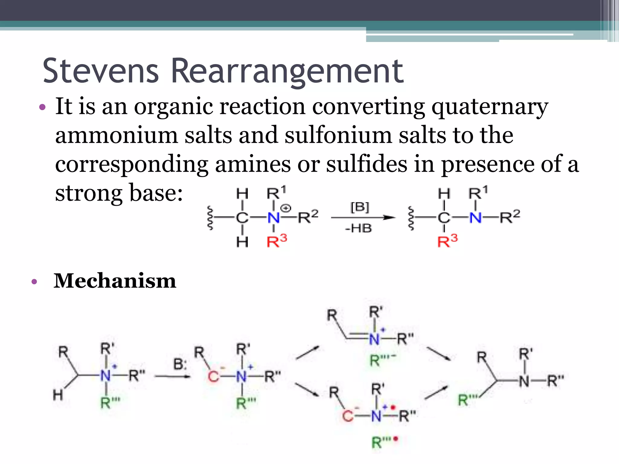 Rearrangement reactions | PPTX