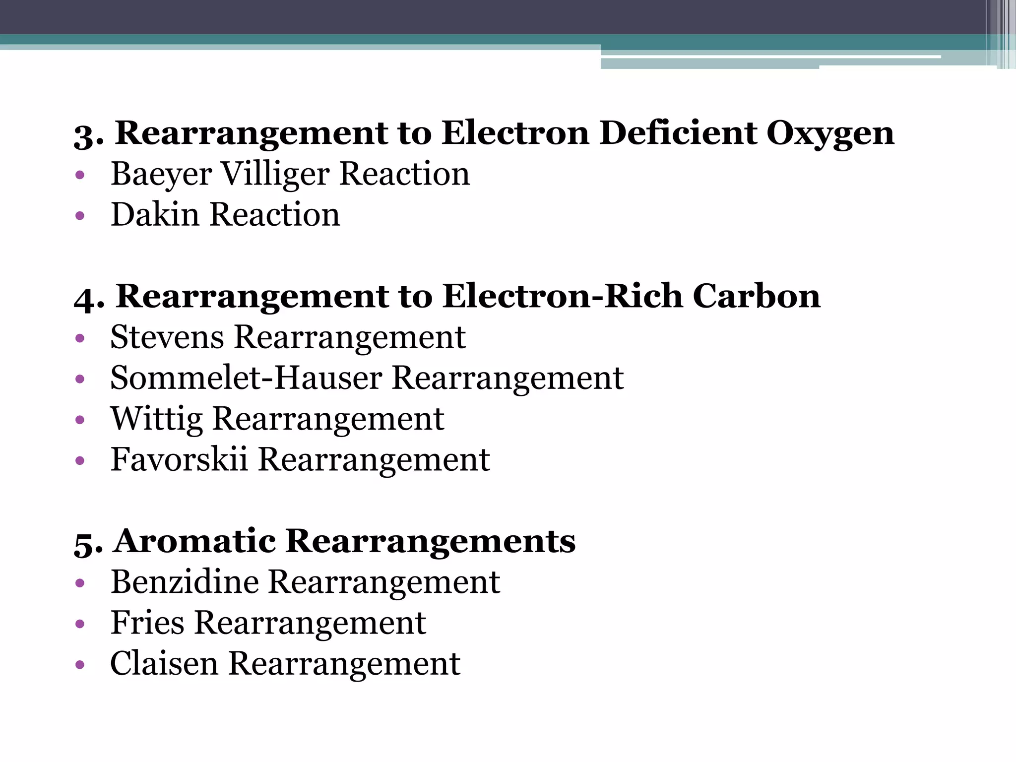 Rearrangement reactions | PPTX