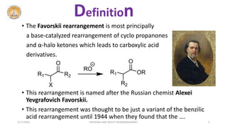 Favorskii and wolff rearrangement seminar | PPTX