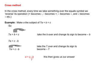 Rearranging Or Transposing Formulae | PPTX