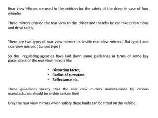 Automotive safety system rear view mirror | PPTX