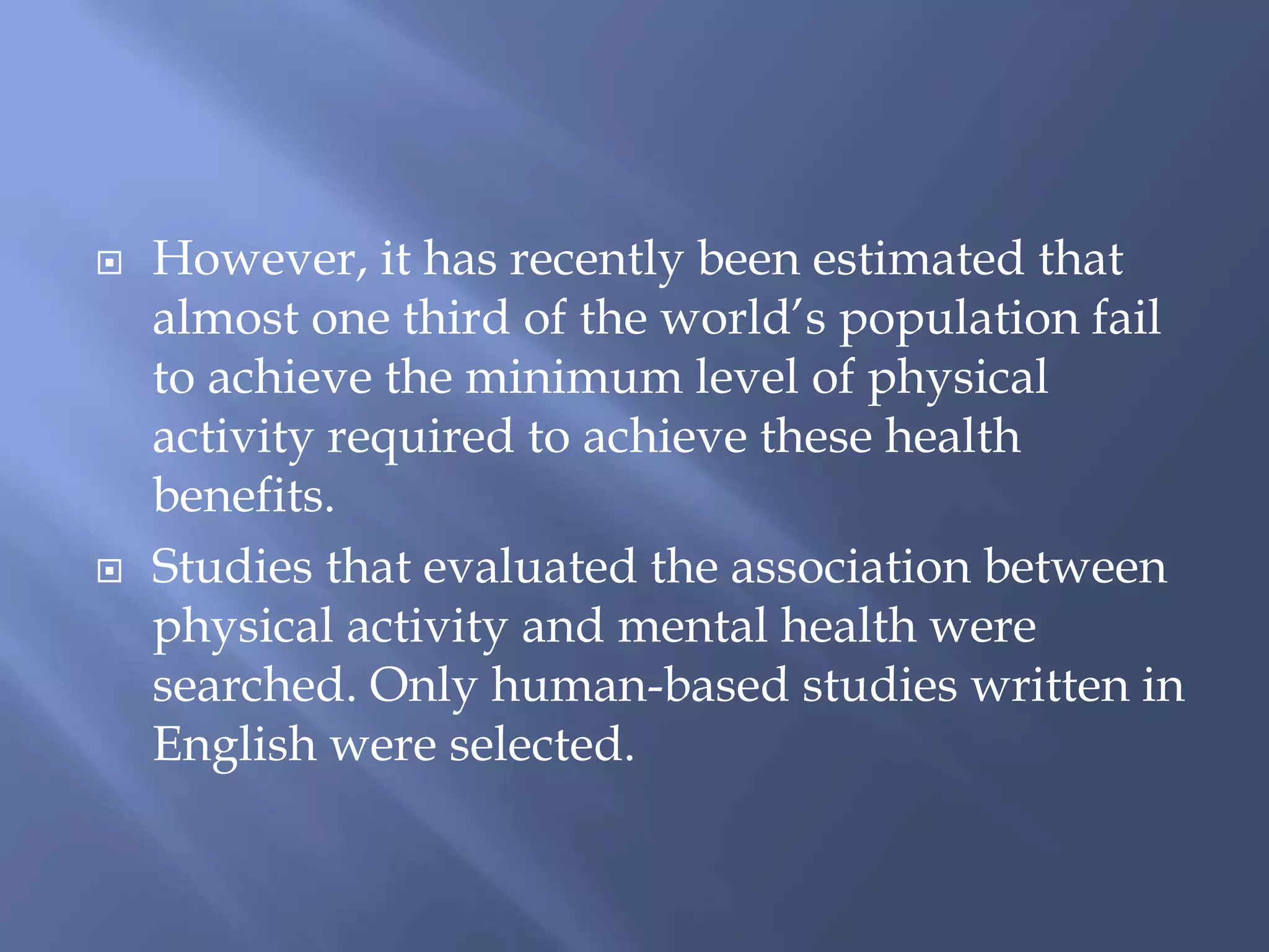 Physical activity and mental health | PPTX