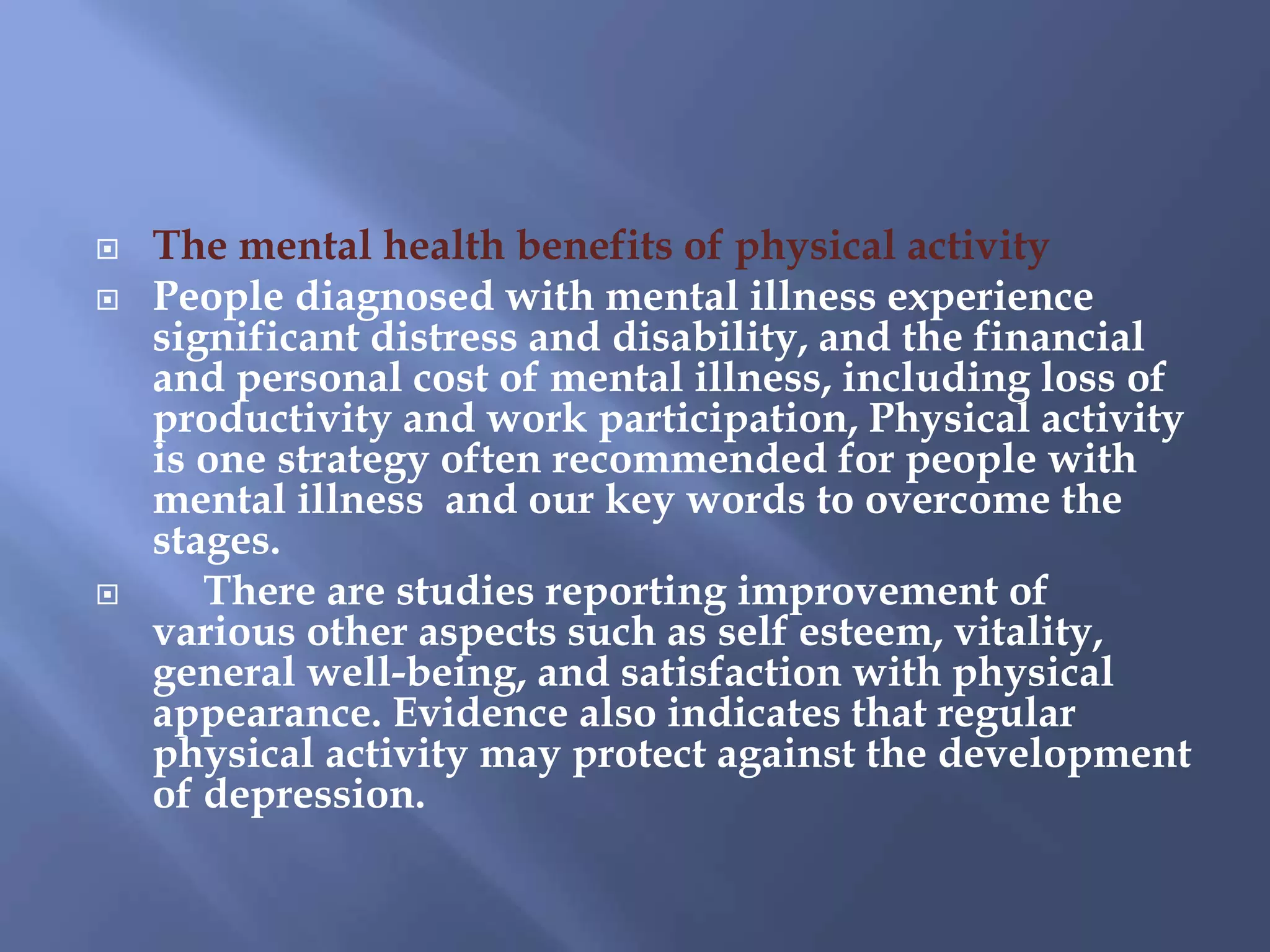 Physical activity and mental health | PPTX