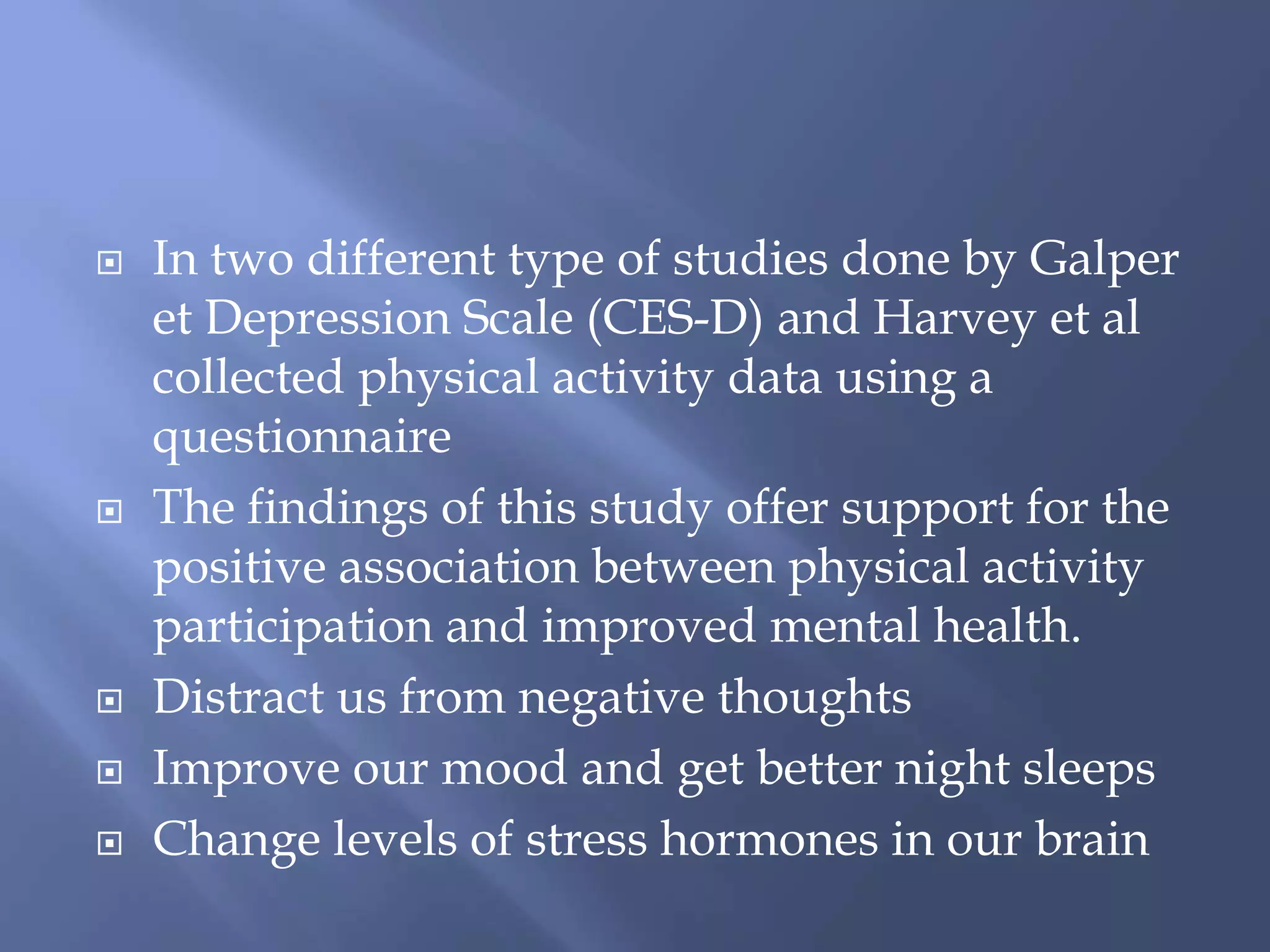 Physical activity and mental health | PPTX