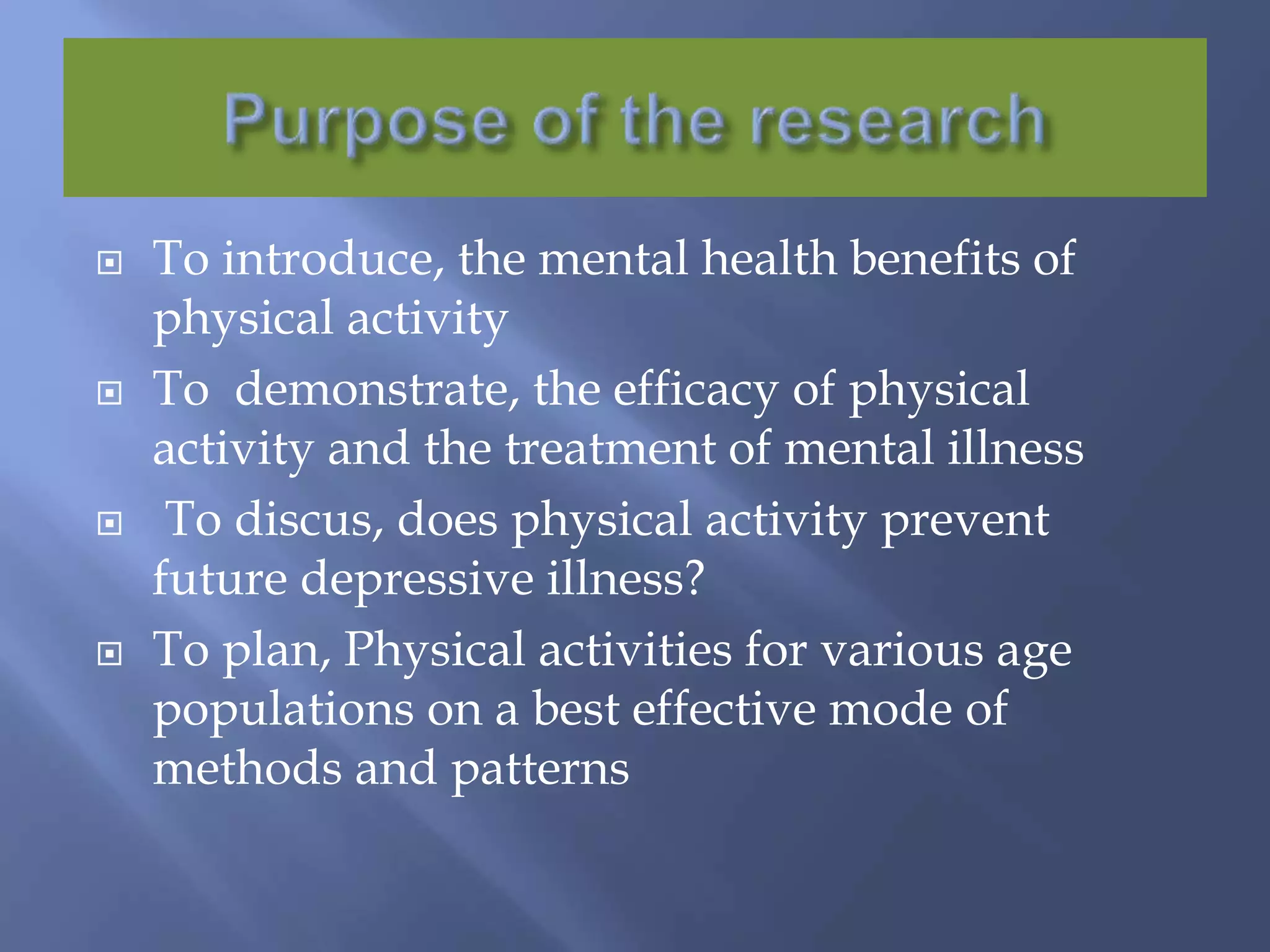 Physical activity and mental health | PPTX