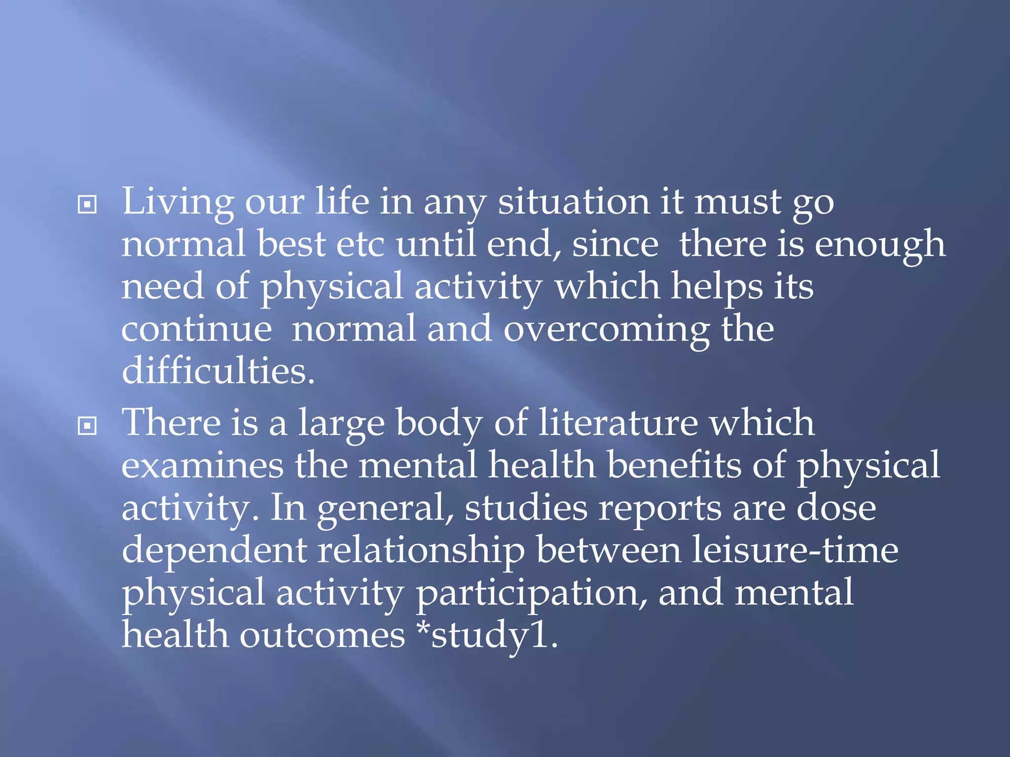 Physical activity and mental health | PPTX