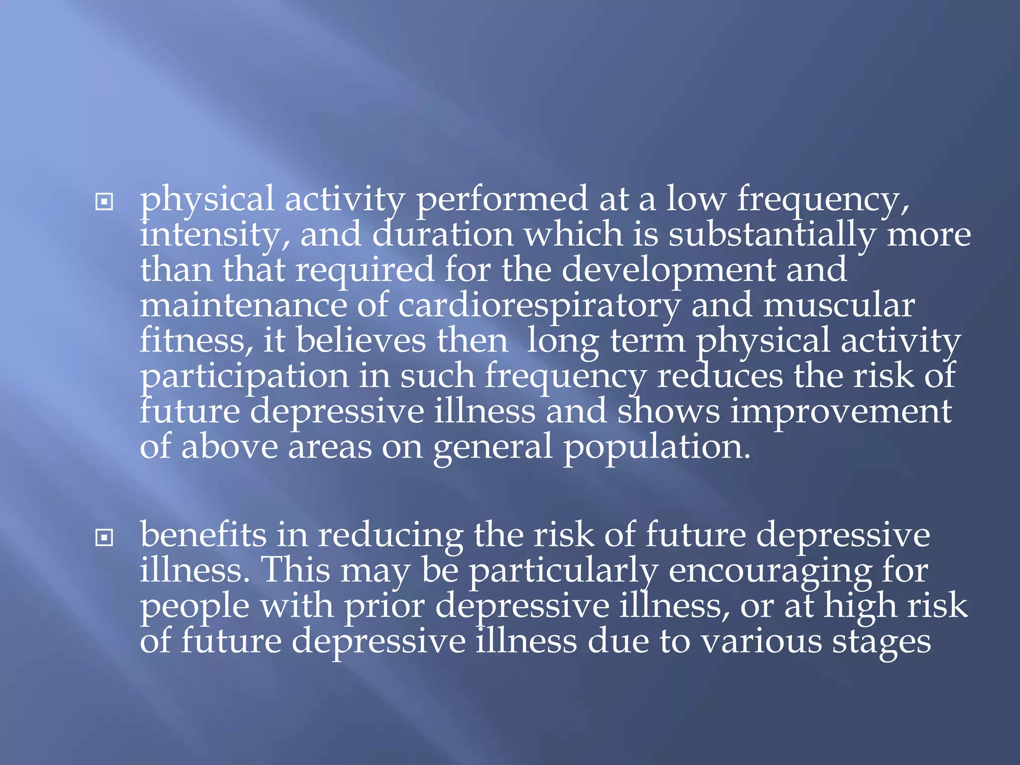Physical activity and mental health | PPTX