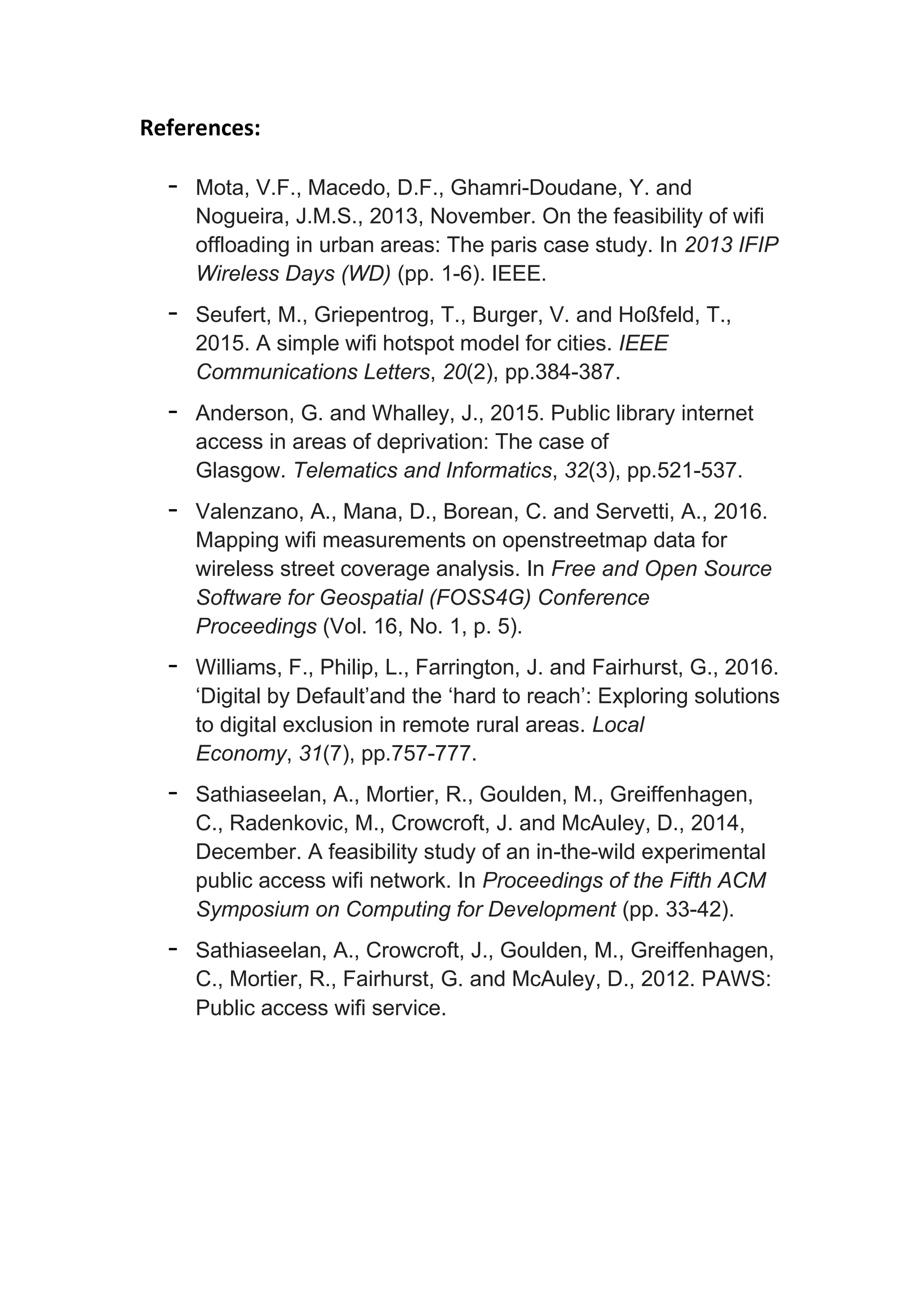 Reasearch proposal the impact of wifi in public areas | PDF