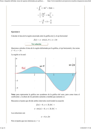 áReas integrales definidas áreas de regiones delimitadas por gráficas ...