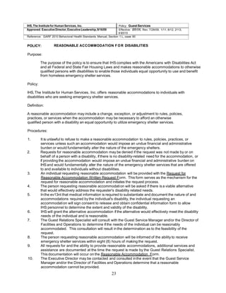 IHS Policy on Reasonable Accommodations | PDF