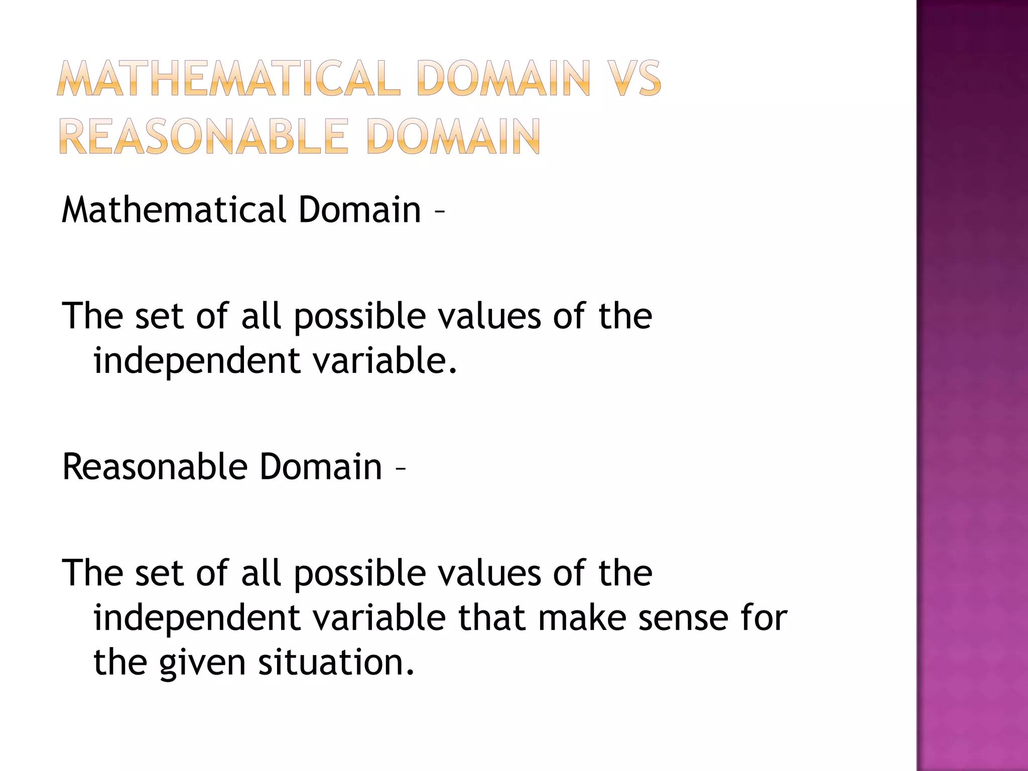 Reasonable domain & range | PPTX