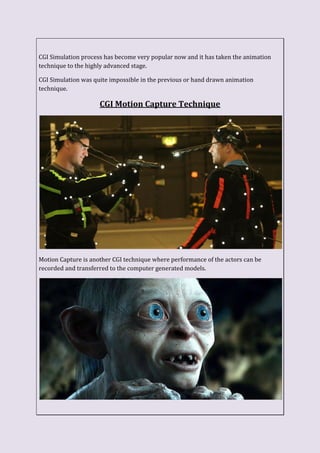 Reason CGI Animation Becoming Popular Animation Technique | PDF