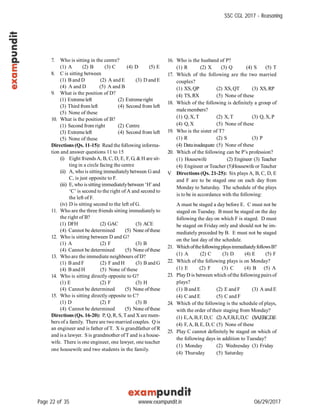 Reasoning practice-book for SSC exam preparation | PDF