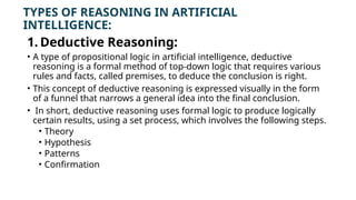 Reasoning in AI.pptx include different types of Reasoning | PPTX