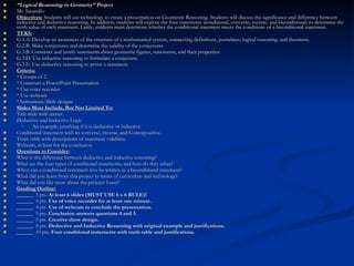 Reasoning In Geometry | PPT