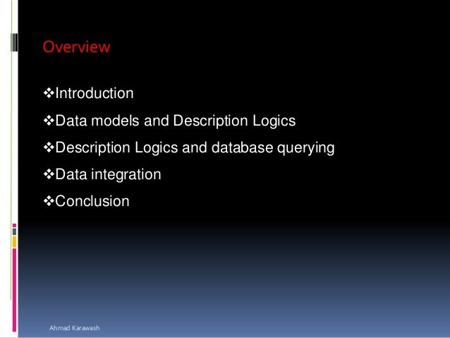 Reasoning of database consistency through description logics