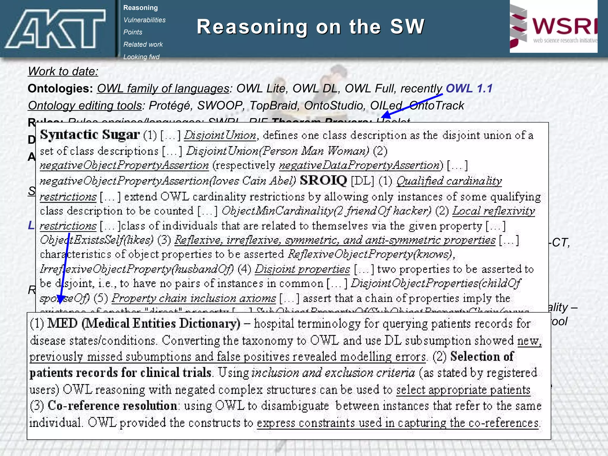 Reasoning on the Semantic Web | PPT