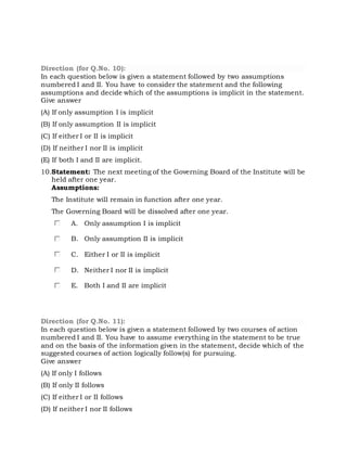 Reasoning test 1 | DOCX