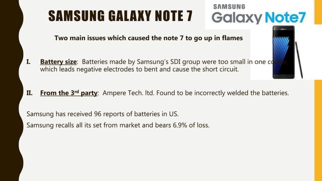 Reason of failure of samsunf note 7 | PPTX