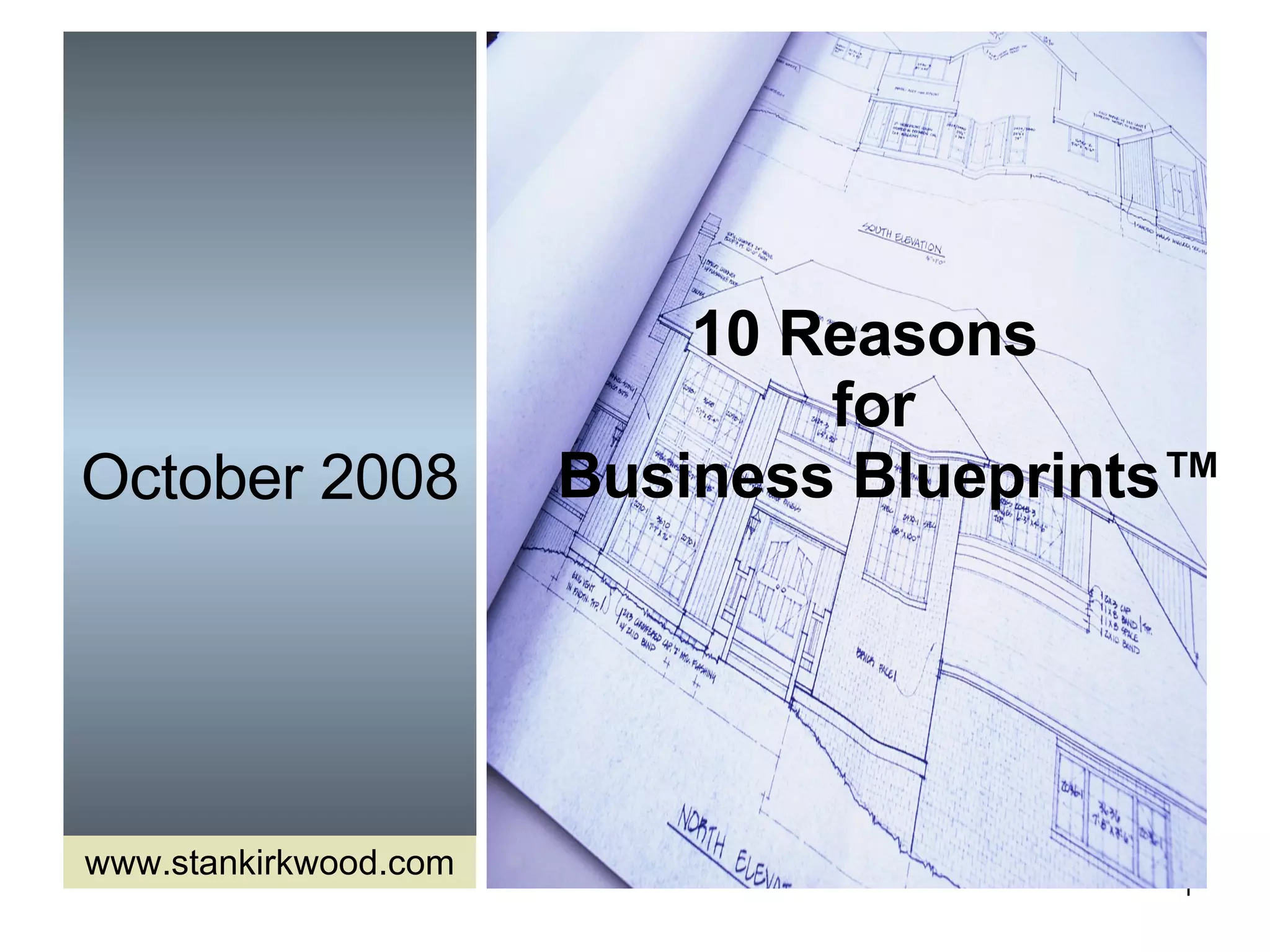 Reasons For Business Blueprints | PPT
