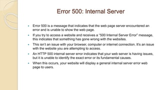 Reasons and Ways of Fixing Server Errors | PPT
