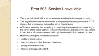 Reasons and Ways of Fixing Server Errors | PPT