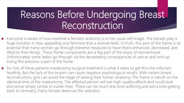 Reasons Before Undergoing Breast Reconstruction in dubai
