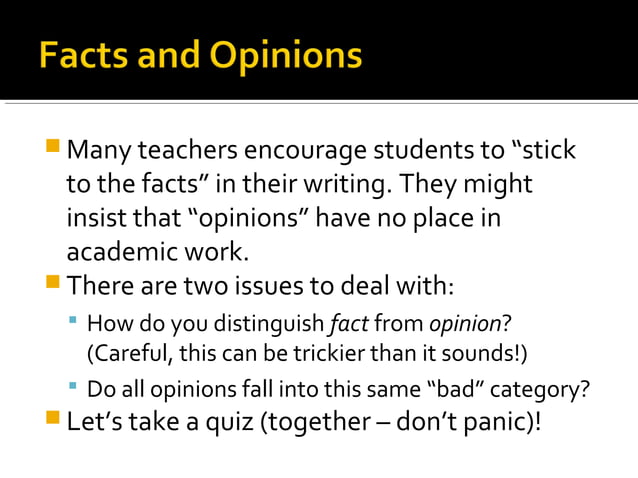 Reasons, Facts, and Opinions | PPT