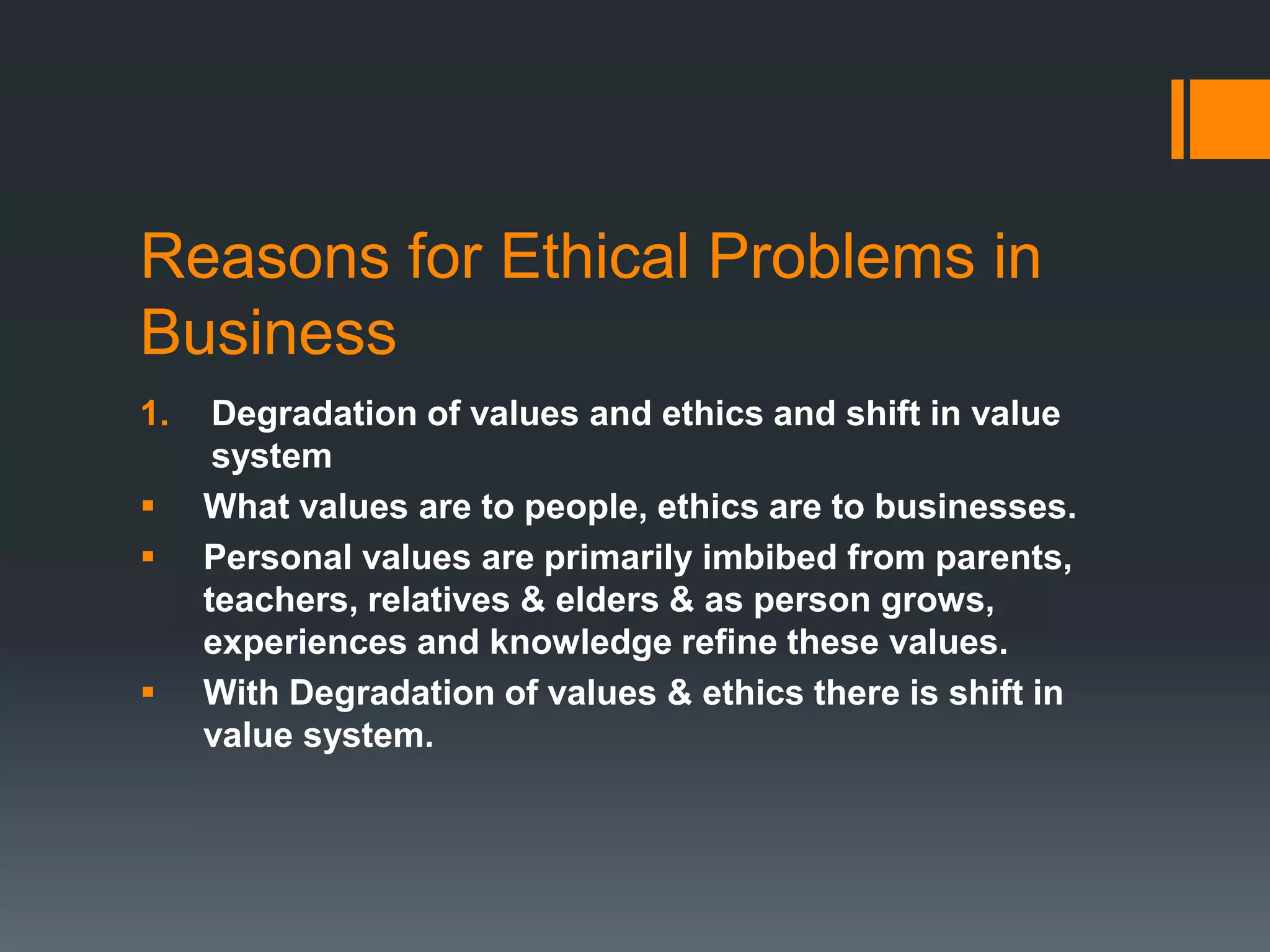 Reasons for Ethical Problems in Business.pptx