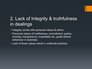 Reasons for Ethical Problems in Business.pptx