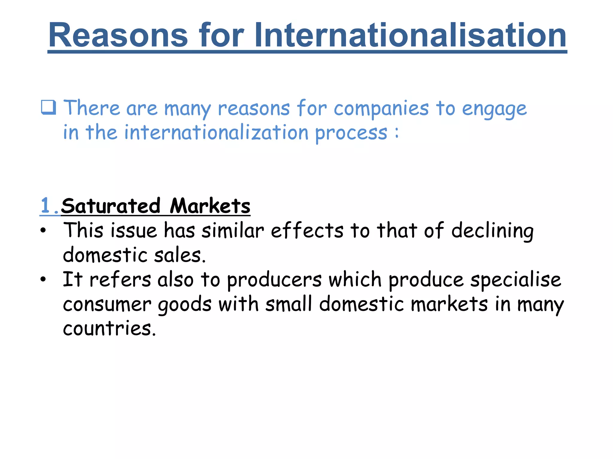 Reasons for internationalisation of business final | PPTX